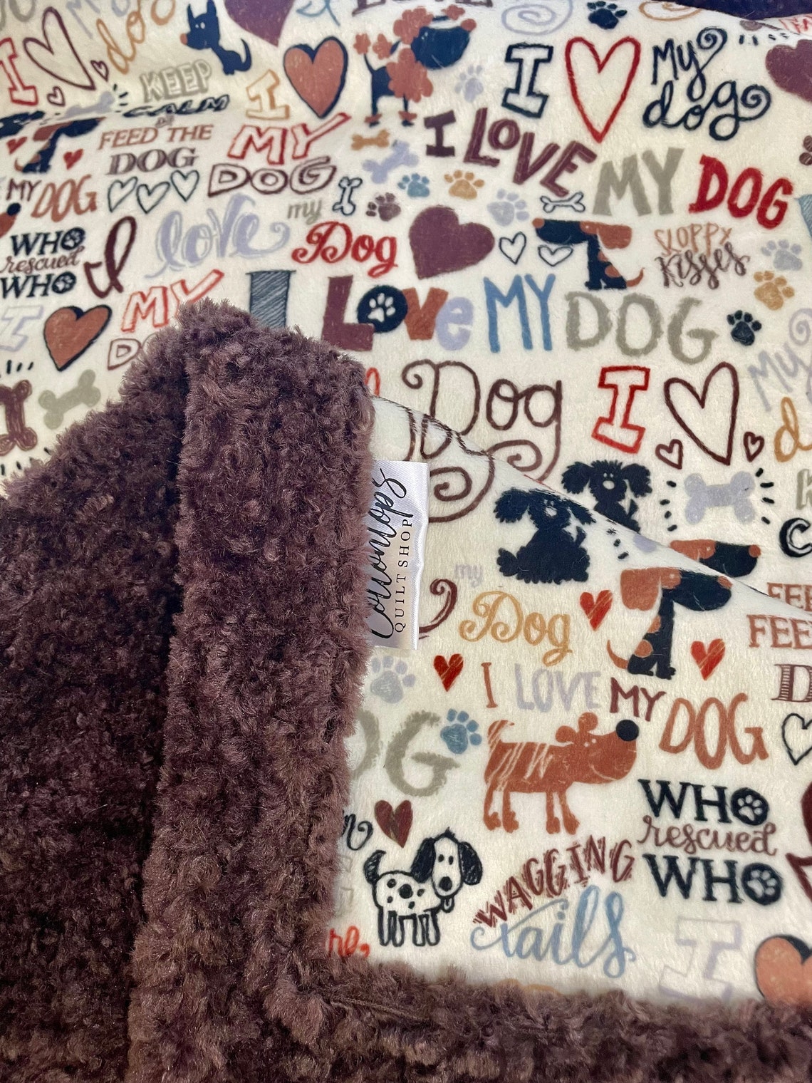 I Love My Dog Blanket, Minky Throw, Dog Lover, Dogs, Puppies, New Baby ...