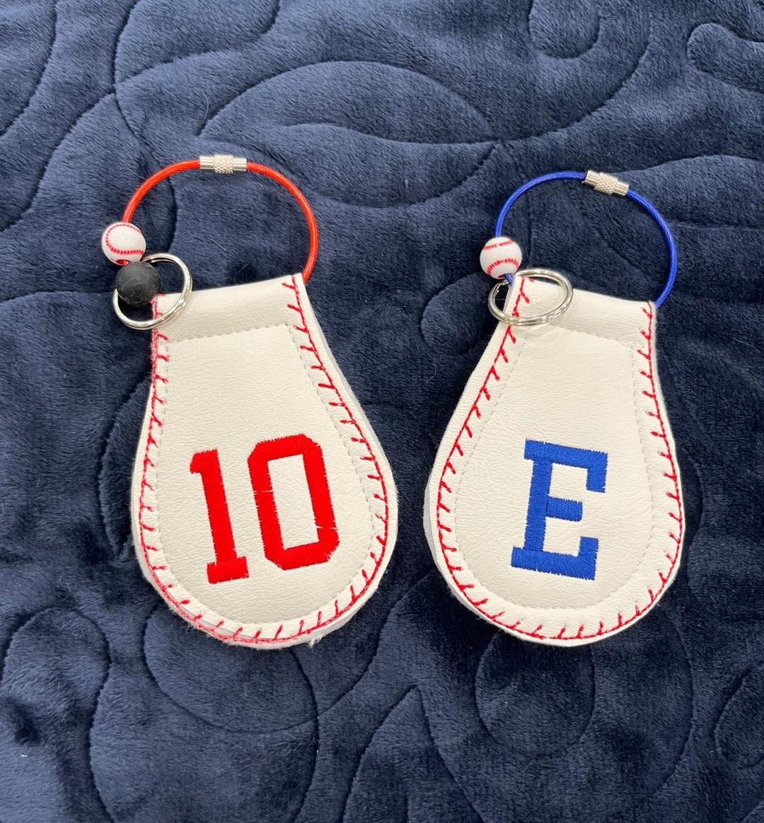 Baseball or Softball Bag Tags, Key Fobs, Personalized Number, Monogram ...
