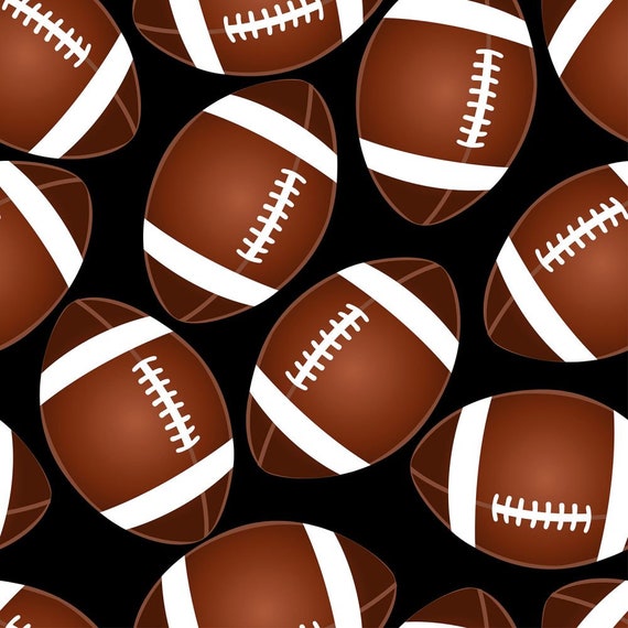 Football Fabric by the Yard Footballs on Black Quilting - Etsy