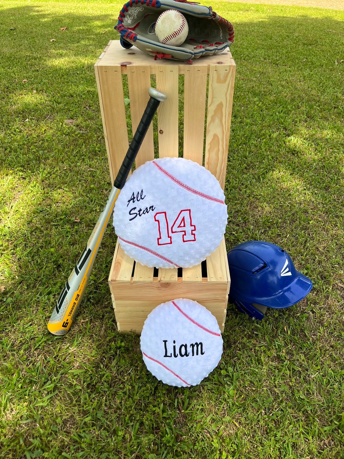 Personalized Baseball Pillow, Name Embroidered (not Vinyl) Gift for Boy ...