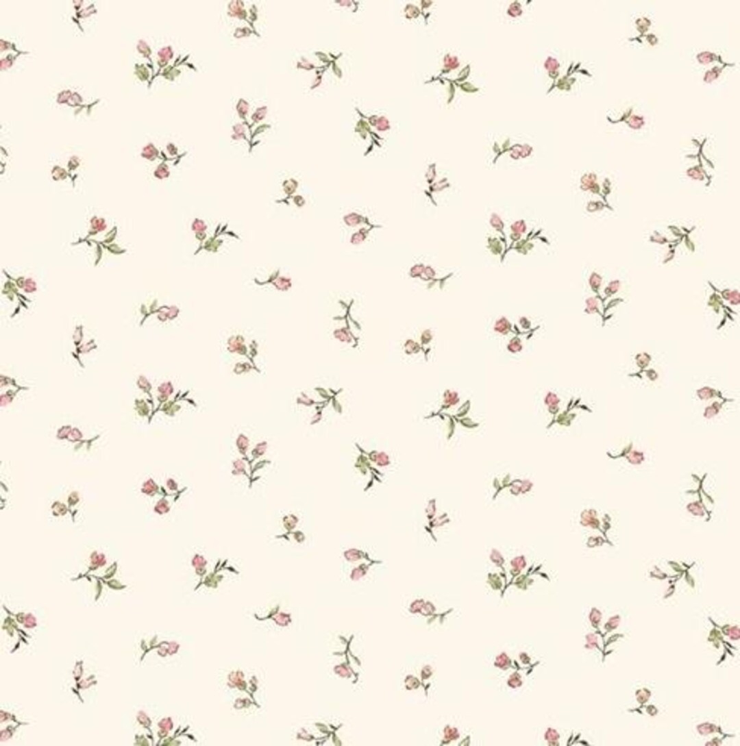 Shades of Romance Fabric, Marcus Fabrics, Cream Pink Floral, Pretty ...