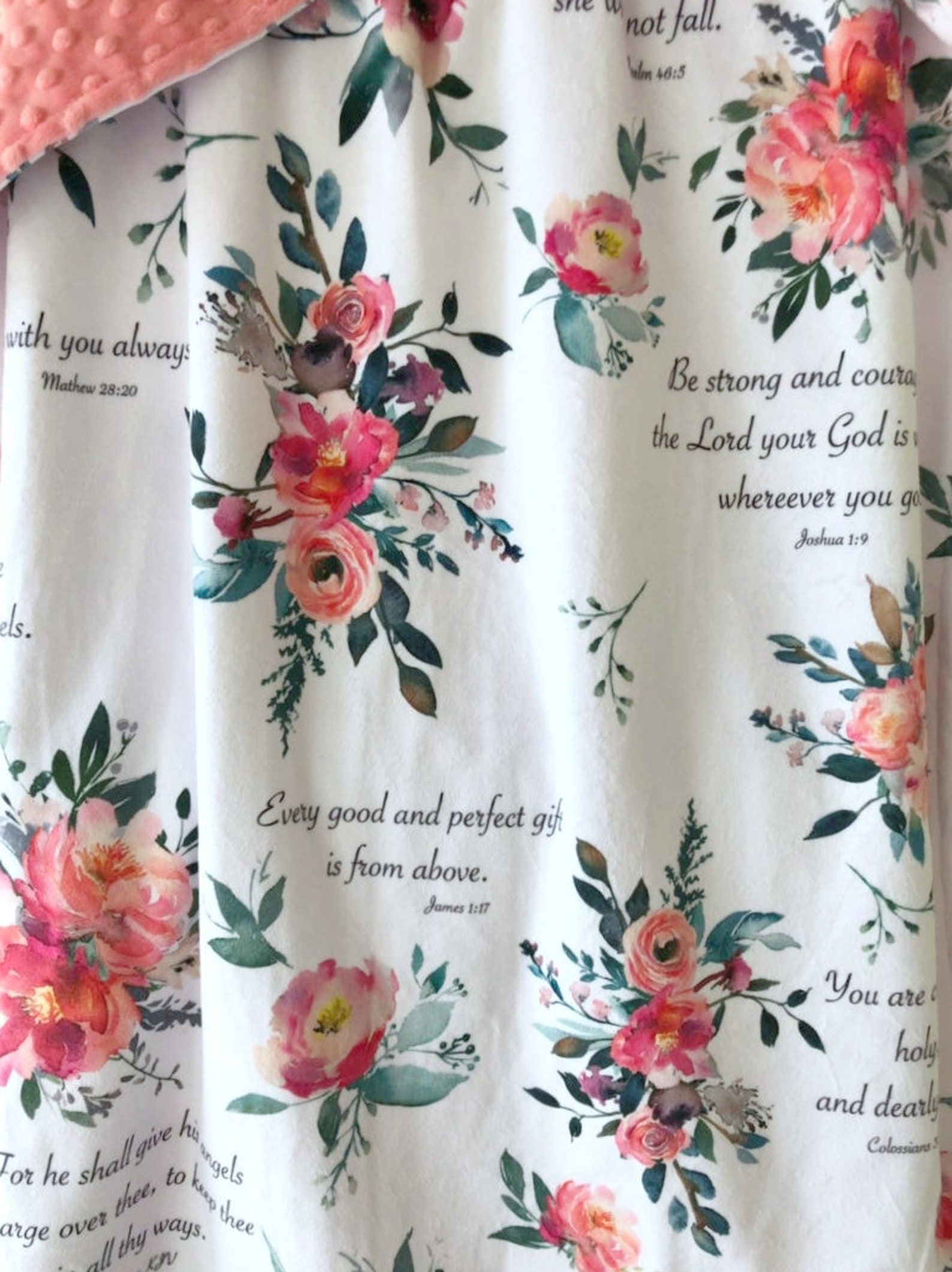 Scripture Blanket Christian Floral Baby Girl Gift Minky | Etsy