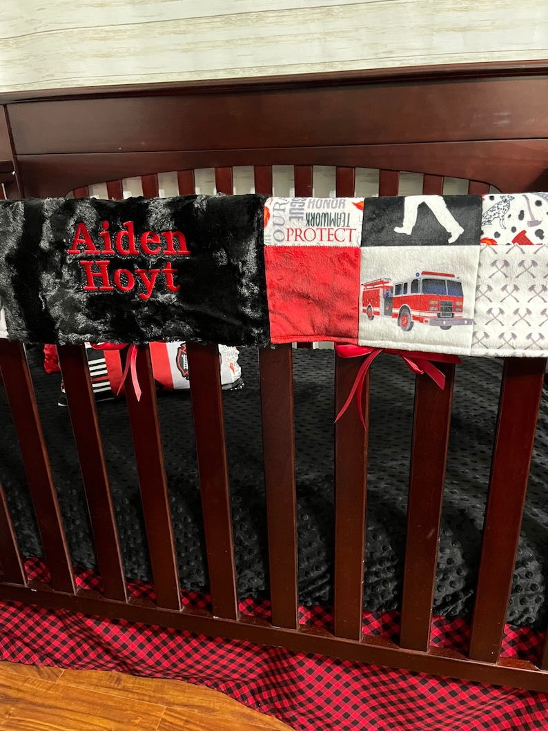 Firefighter Baby Crib Set Fireman Fire Truck Boy Bedding | Etsy