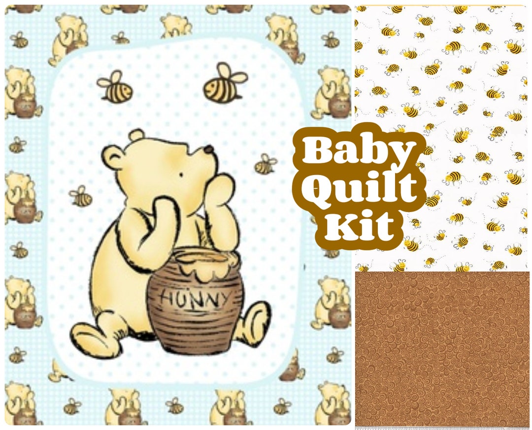 Honey Bear, Quilt Kit Fabric, Baby Quilt, Retro Nostalgic, Easy Panel ...