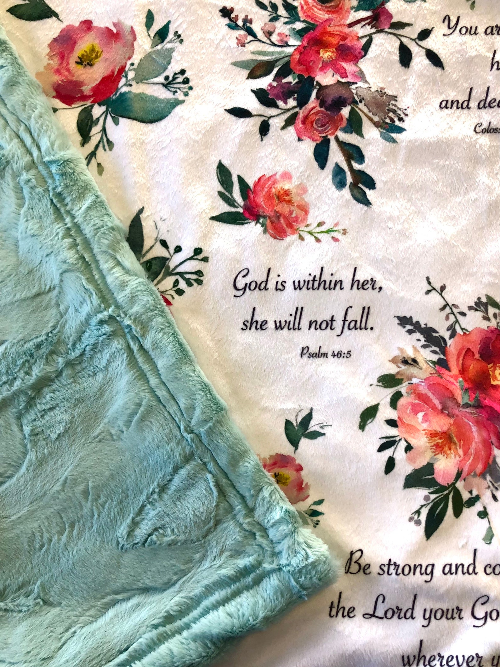 Scripture Blanket Christian Floral Baby Girl Gift Minky | Etsy