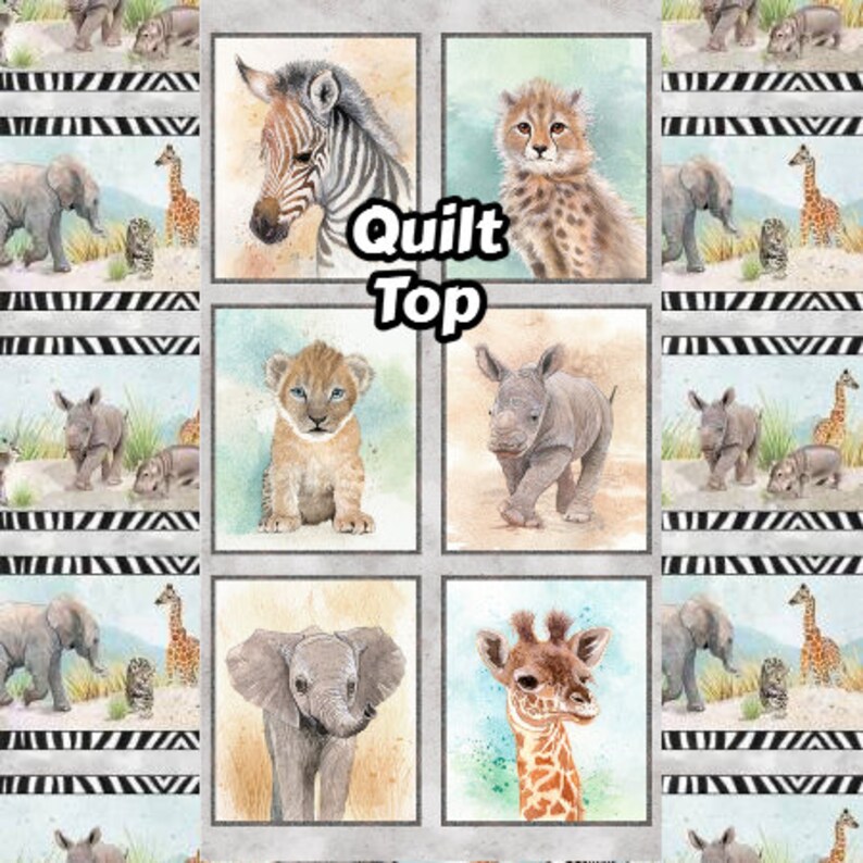 Baby Quilt Kit Jungle Animals Safari Elephant Lion Zebra - Etsy