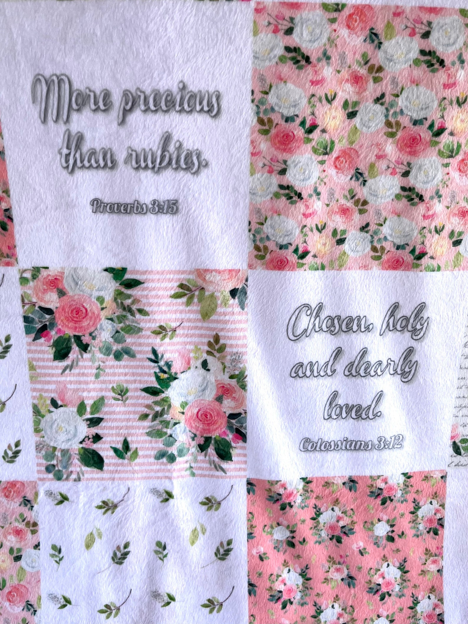 Scripture Blanket, Christian Floral, Baby Girl Minky, Minky ...
