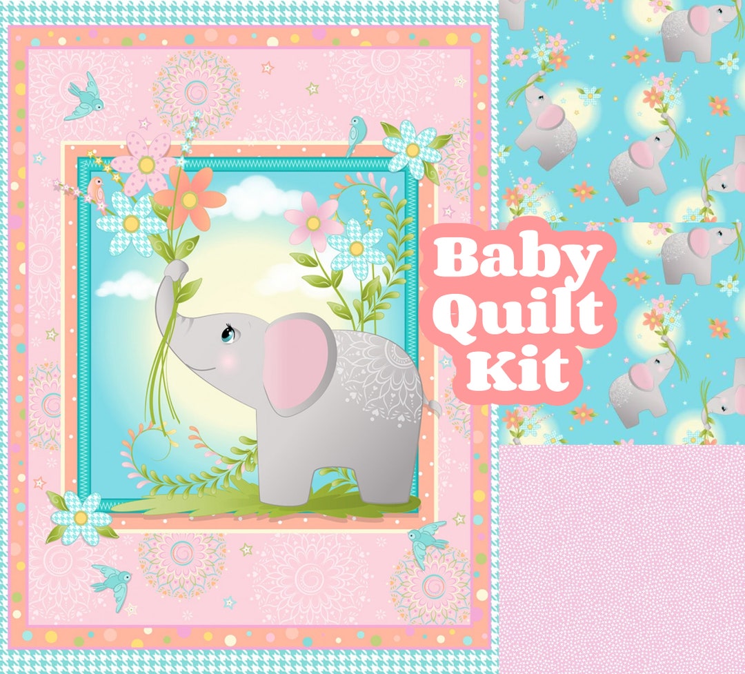 Baby Quilt Kit, Baby Girl Woodland Animals, Fox Elephants Deer, Cute ...