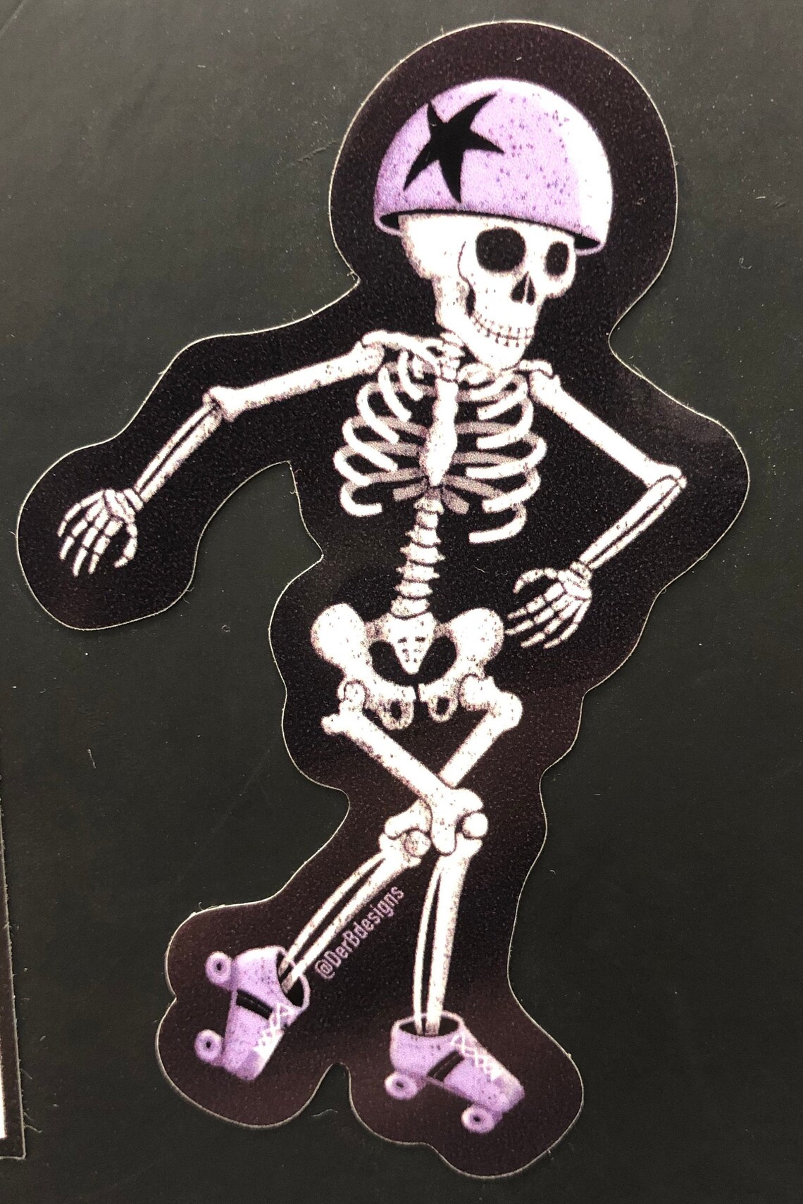 Roller Derby Skating Skeleton Vinyl Sticker - Etsy
