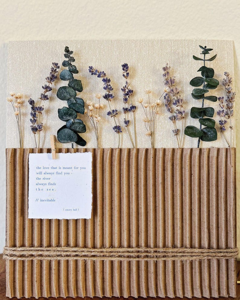 Dried Flower Board | Poetry Wall Hanging | Cardboard Floral Decor ...