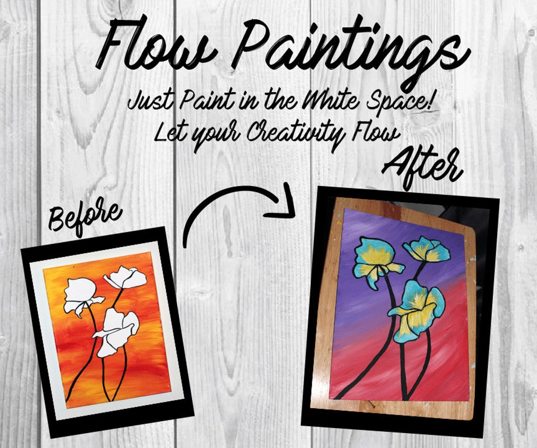 Flower Flow Painting- DIY Canvas Coloring Page! for Creative Painting ...