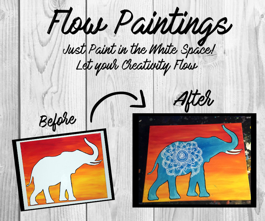 Flower Flow Painting- DIY Canvas Coloring Page! for Creative Painting ...