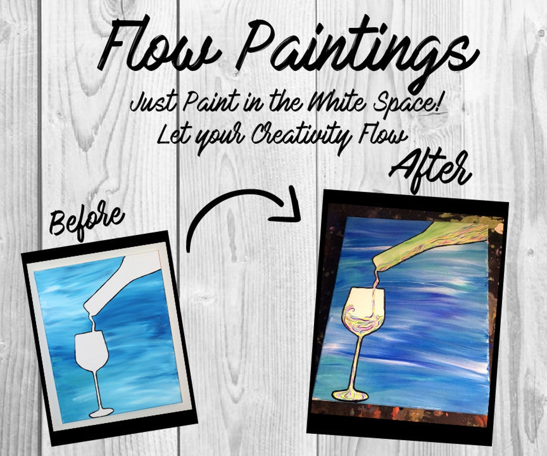 Wine Flow Painting- DIY Canvas Coloring Page! for Creative Painting ...