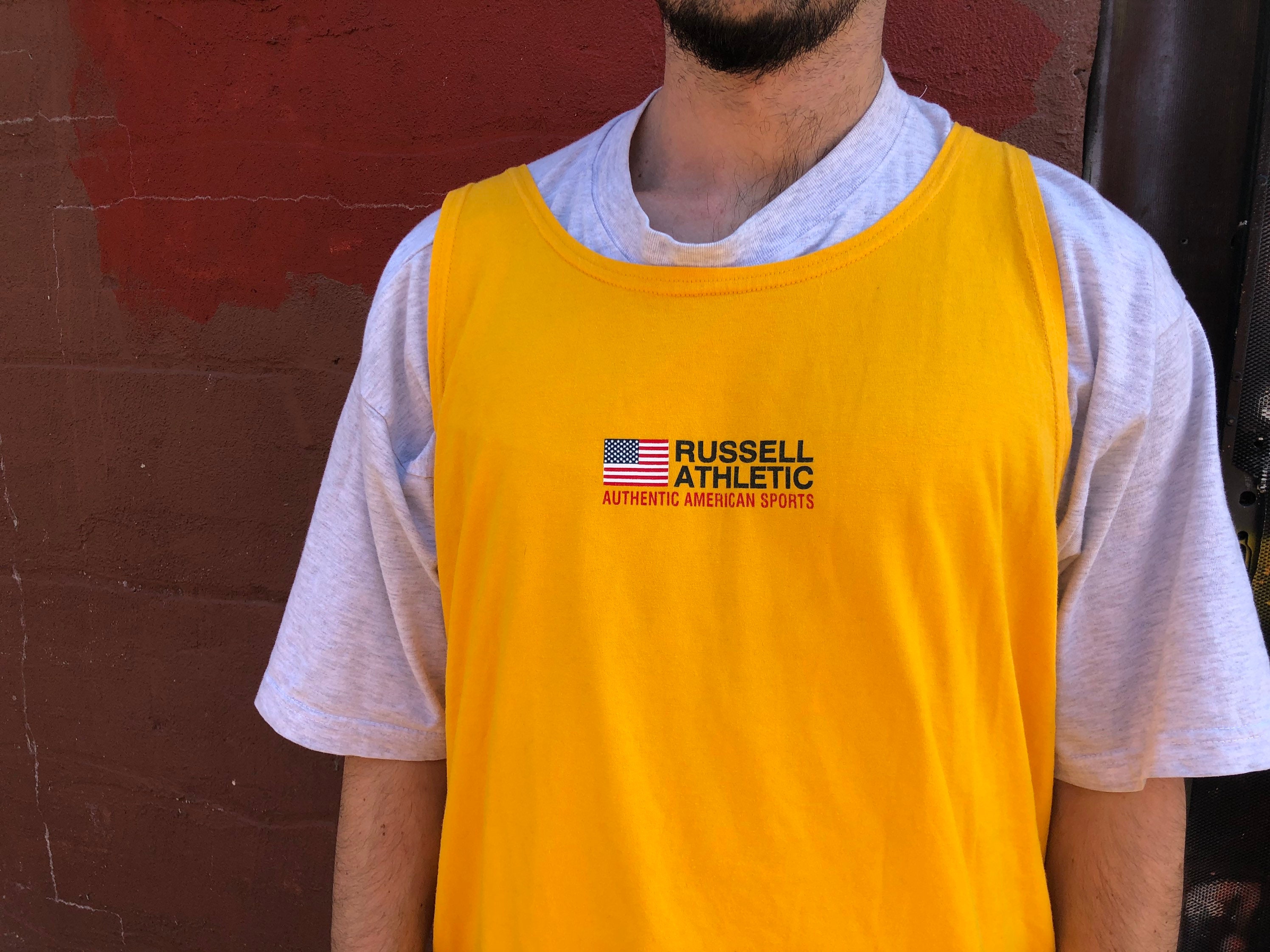 Vintage Russell Athletic Tank Top / Retro Yellow Singlet / 90s - Etsy ...