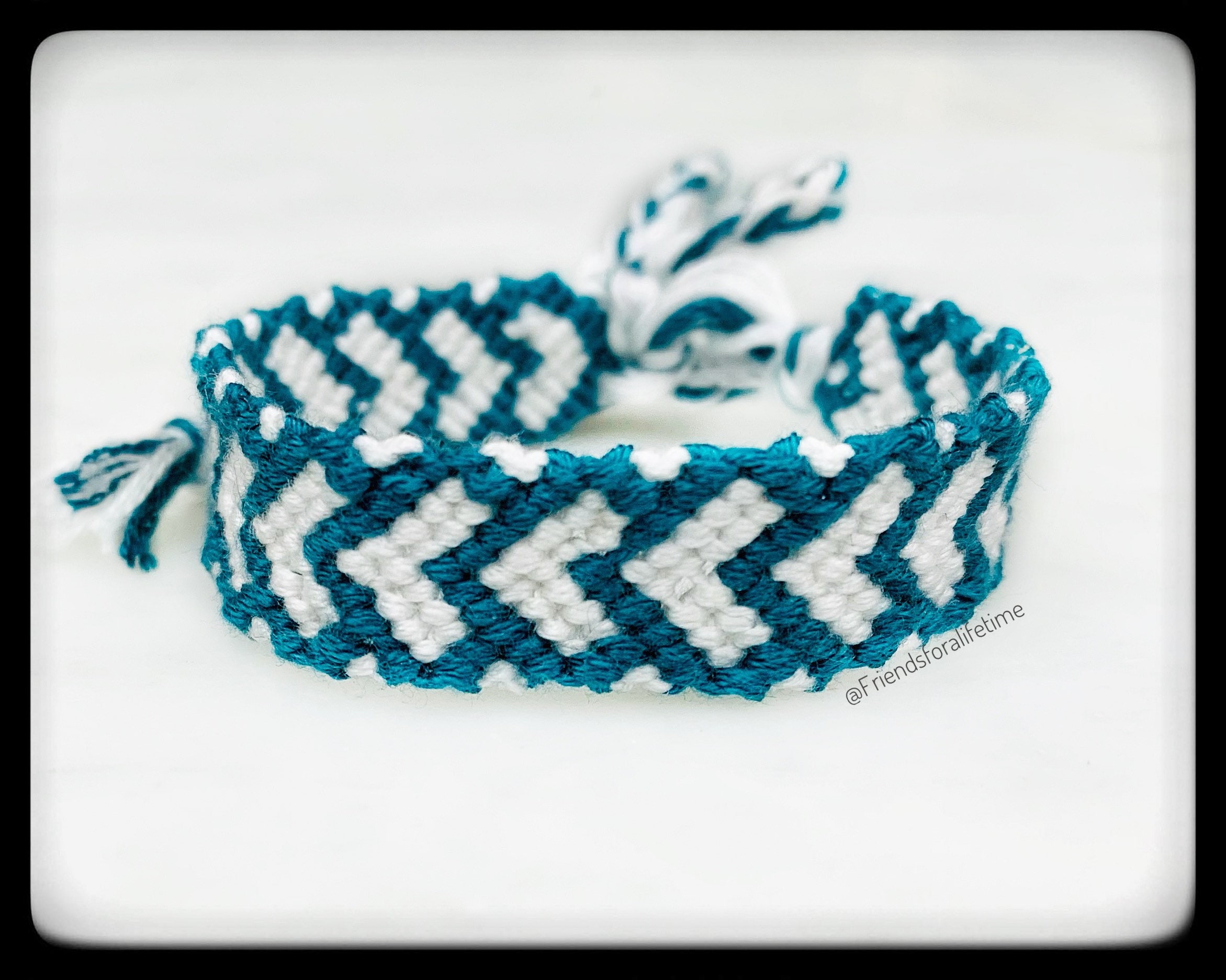 Custom Heart Friendship Bracelet – Blue & Green Boho Handmade Cotton ...