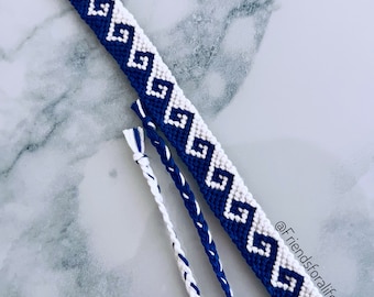 Friendship Bracelet in Greek Wave Pattern Yellow & Orange - Etsy