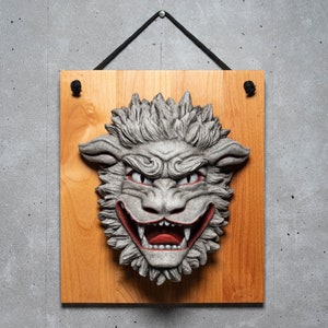 Komainu Lion-dog Mask With Stone Texture - Handmade - for Cosplay or ...