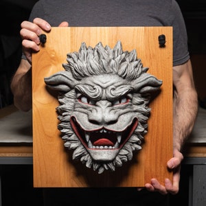 Komainu Lion-dog Mask With Stone Texture - Handmade - for Cosplay or ...