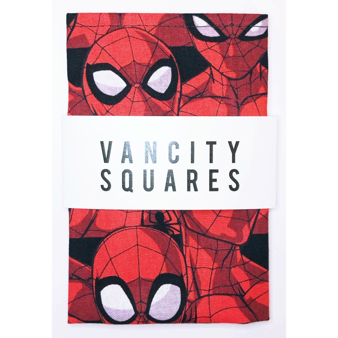 Spidey Black Pocket Square With Spiderman Print. - Etsy