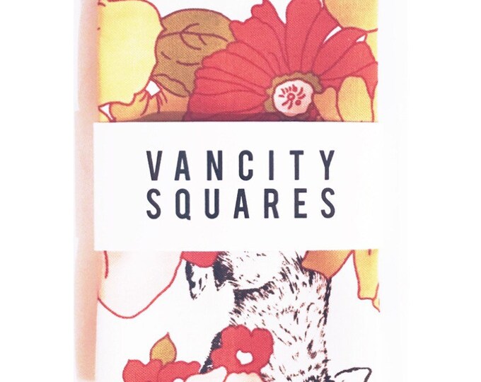 White Pocket Square With Red and Yellow Floral Print, With Custom ...