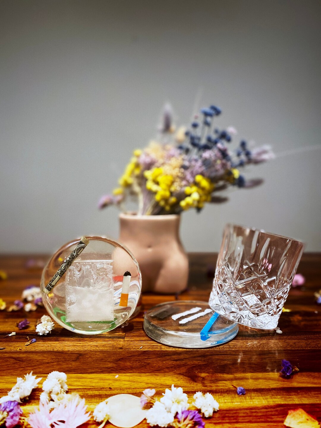 Transparent Cocaine Table Art - Funny Drug Decor - Weird Gifts - Coke ...