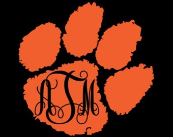 Clemson Paw Decal | Etsy