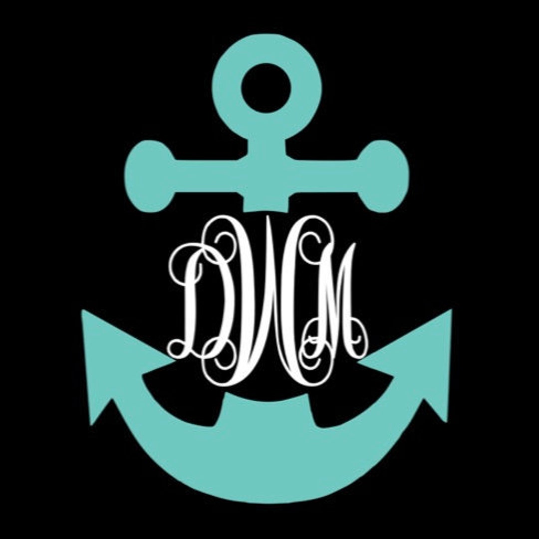 Anchor Monogram Decal (PERSONALIZED) - Etsy