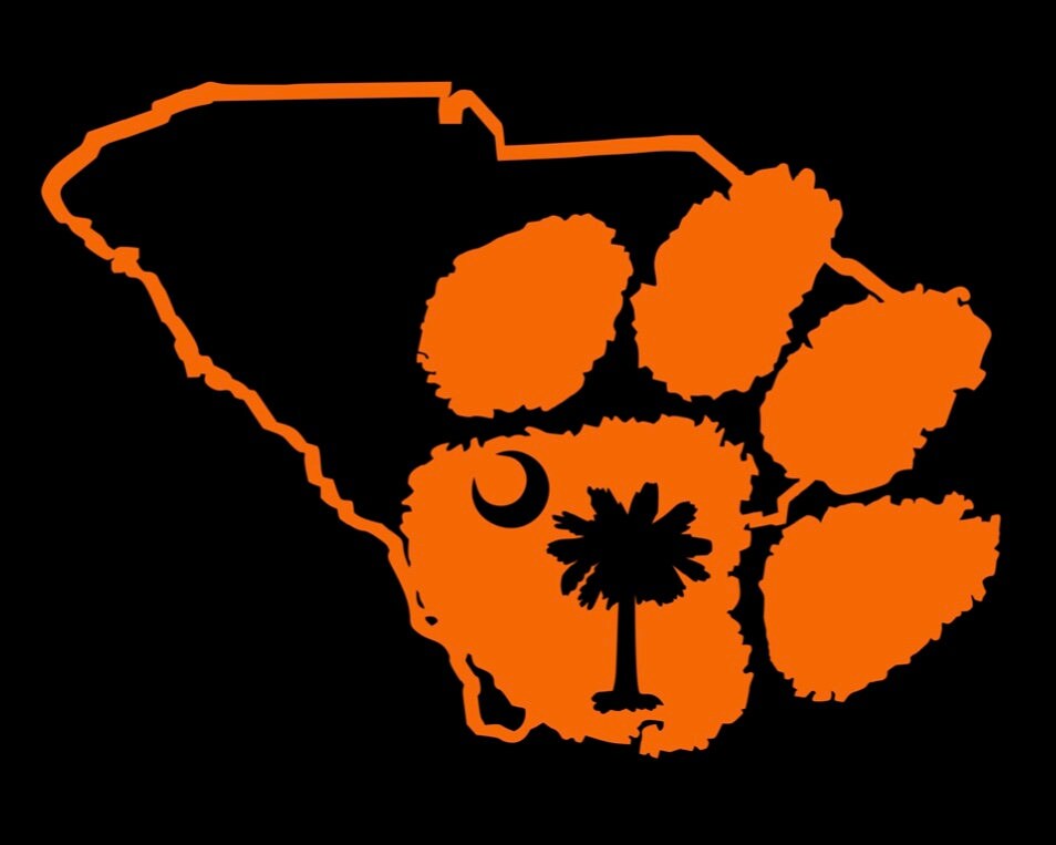 Clemson Paw With South Carolina Outline and Palmetto Tree Decal - Etsy