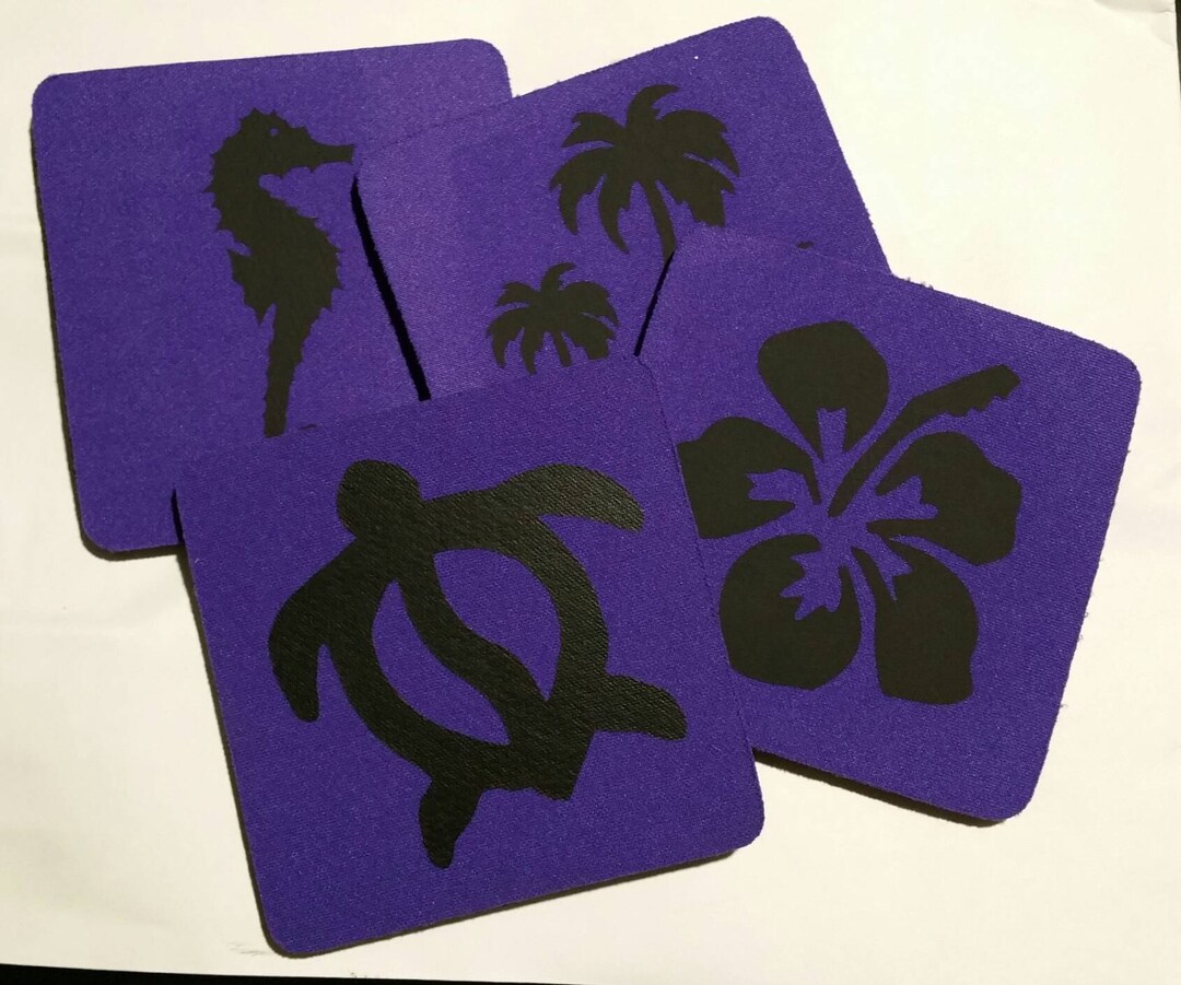 Tropical Themed Neoprene Coasters set of 4 - Etsy