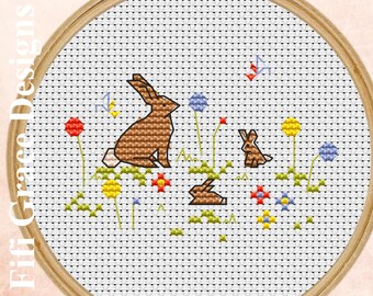 Rabbit Counted Cross Stitch - Etsy
