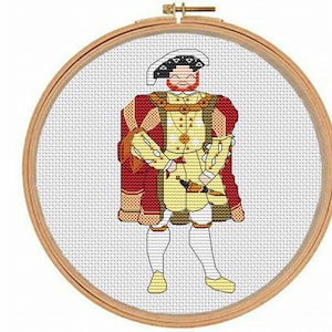 King Henry VIII Cross Stitch Pattern: Tudor Royalty Embroidery (PDF ...