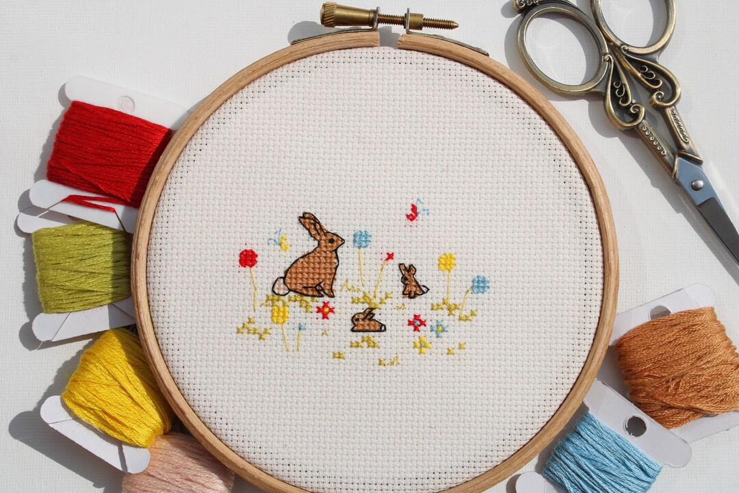 Rabbit Cross Stitch Pattern, Bunny Rabbits, Animal Cross Stitch, Cute ...