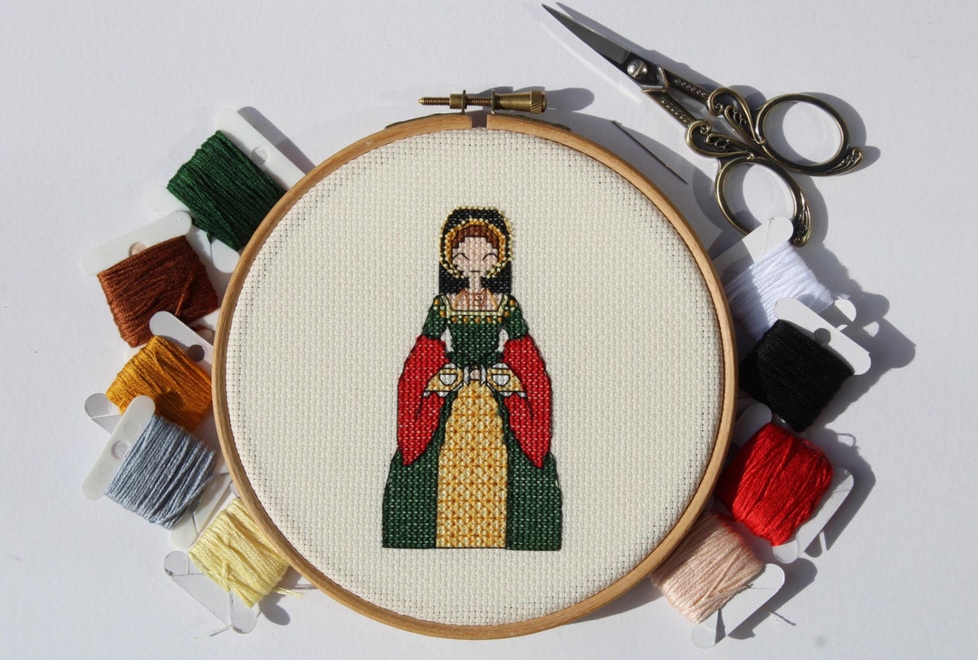 Anne Boleyn Cross Stitch Pattern, Tudor Costume, Henry VIII, Historical ...