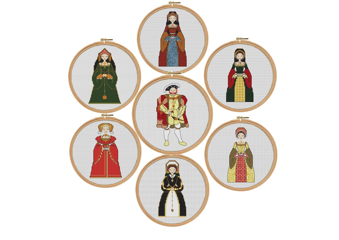 King Henry VIII & Wives, Cross Stitch Pattern, Tudor Costume, English ...