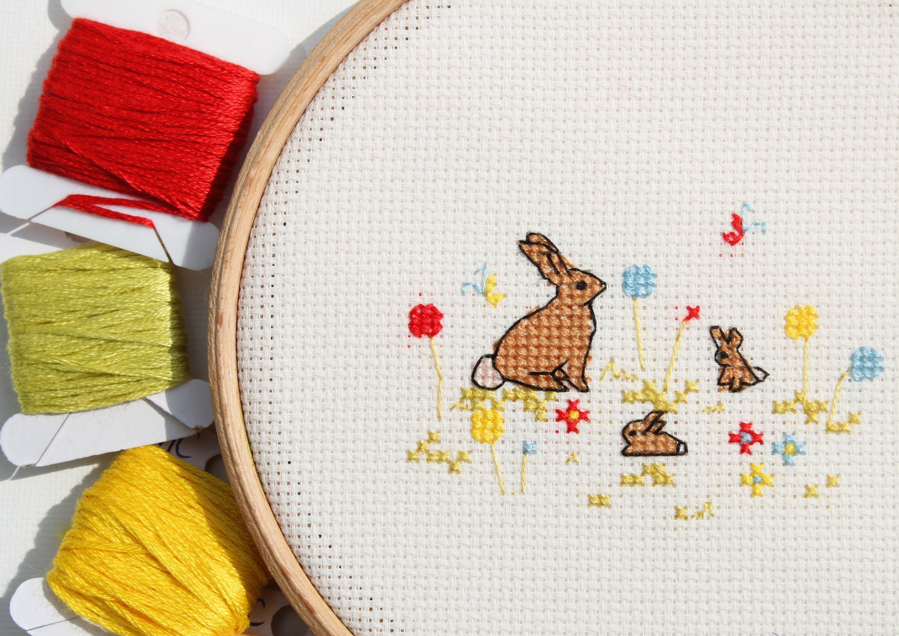 Rabbit Cross Stitch Pattern Bunny Rabbits Animal Cross - Etsy