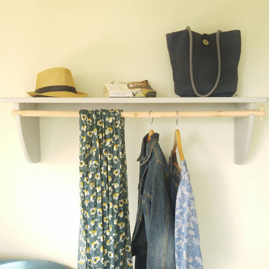 Vintage Clothes Rail With Wide Top Shelf - Etsy UK