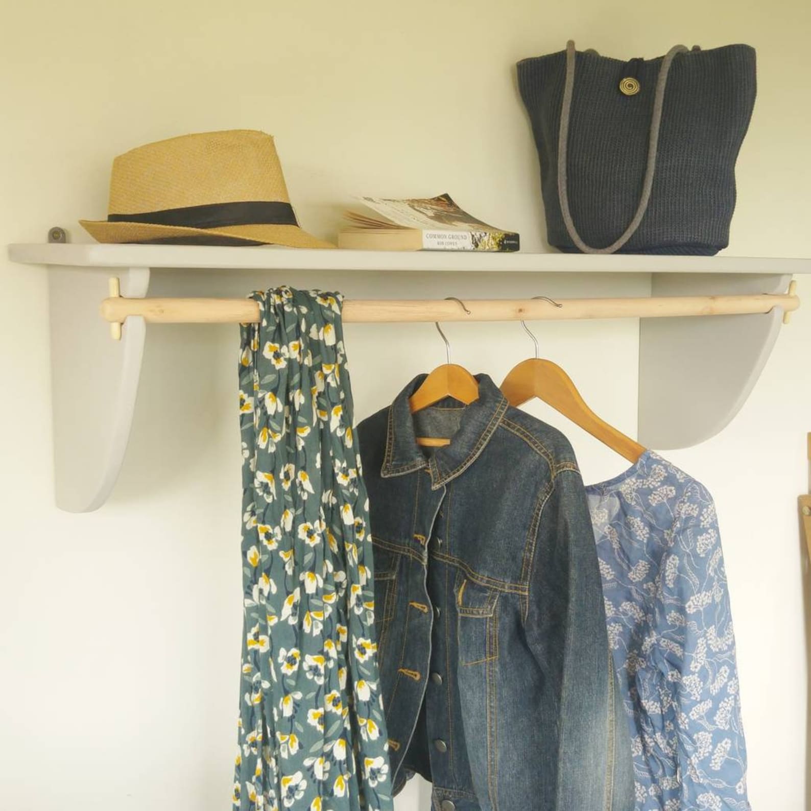Vintage Clothes Rail With Wide Top Shelf - Etsy UK
