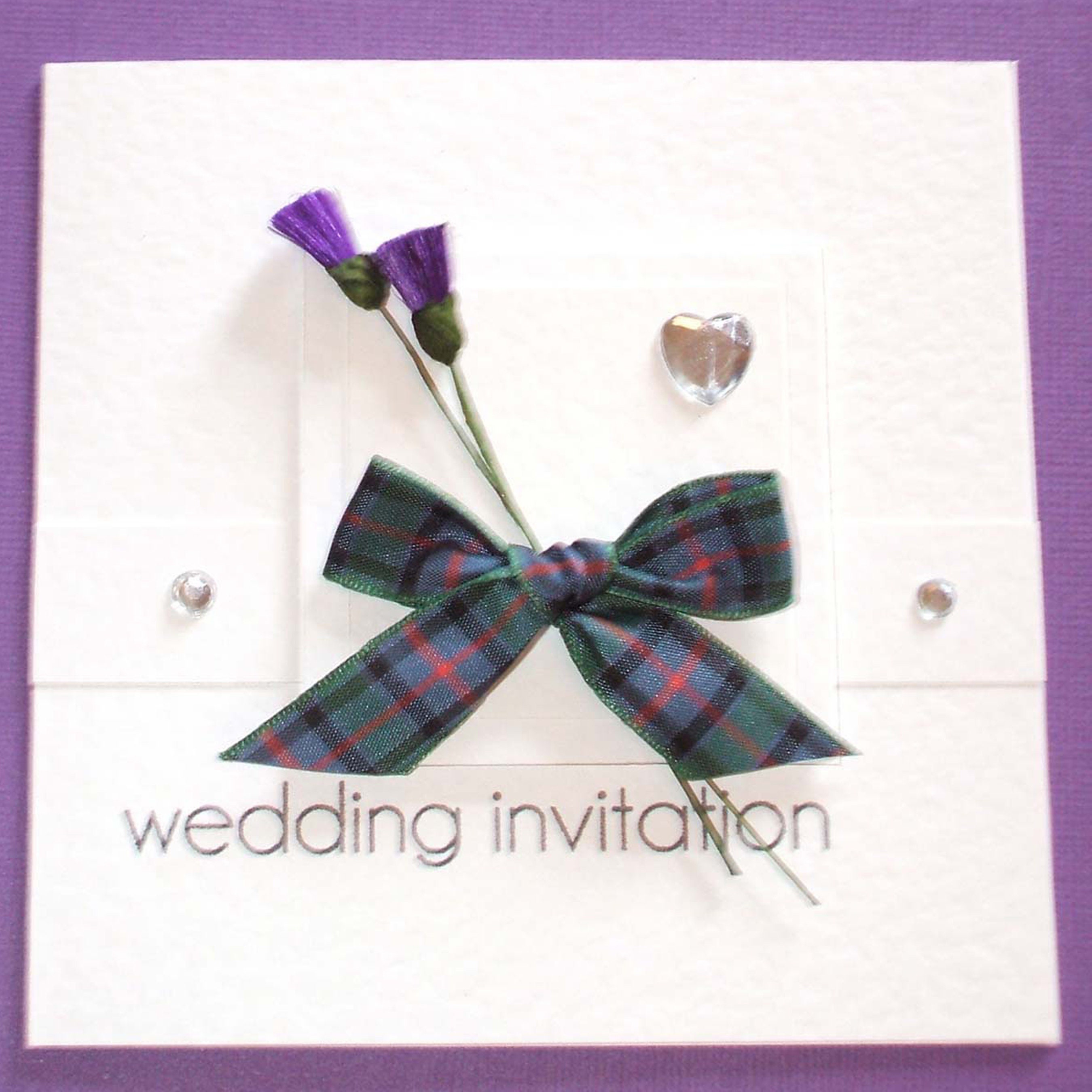 Flower of Scotland Wedding Invitation Thistles & Tartan - Etsy