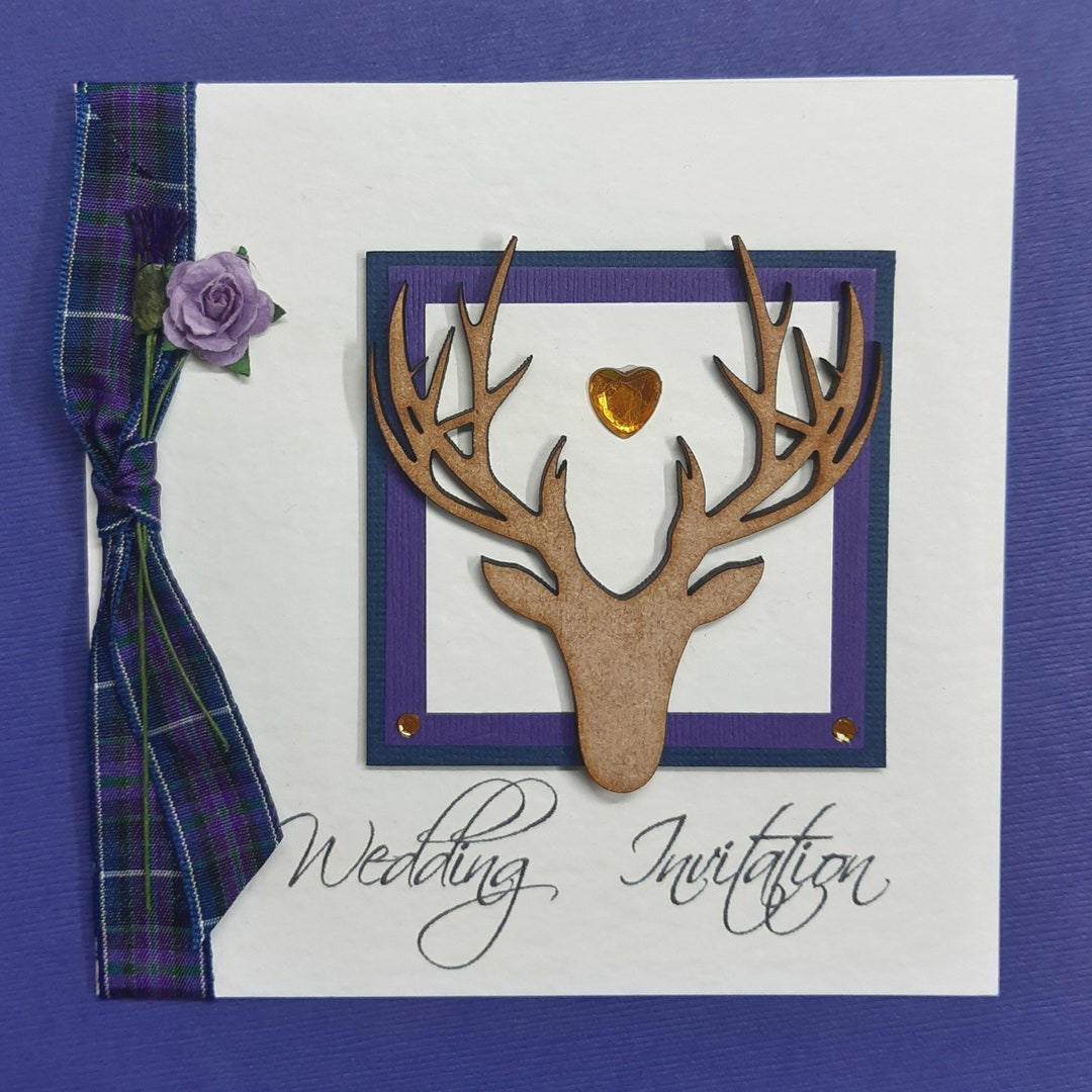 Scottish Wedding Invitation Stag Design - Etsy