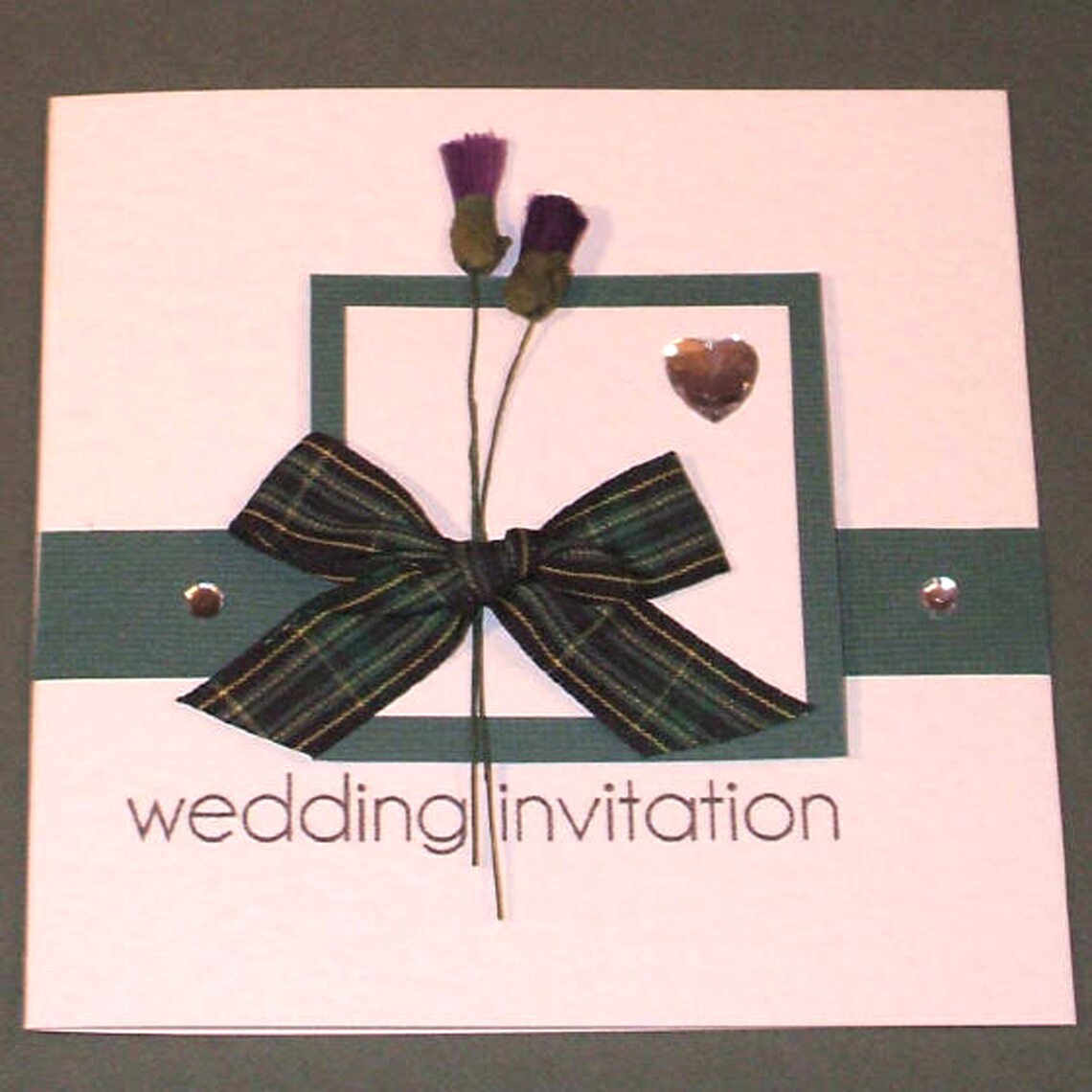 Flower of Scotland Wedding Invitation Thistles & Tartan - Etsy
