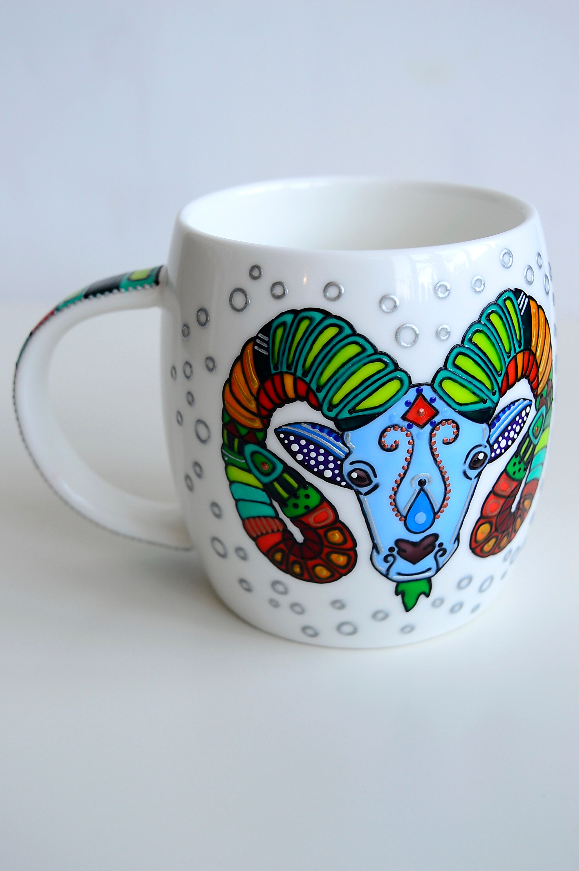 Aries mug Aries gift Aries coffee mug Gift for Her Colorful | Etsy