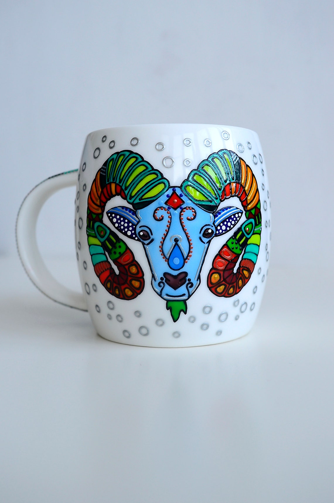 Aries mug Aries gift Aries coffee mug Gift for Her Colorful | Etsy