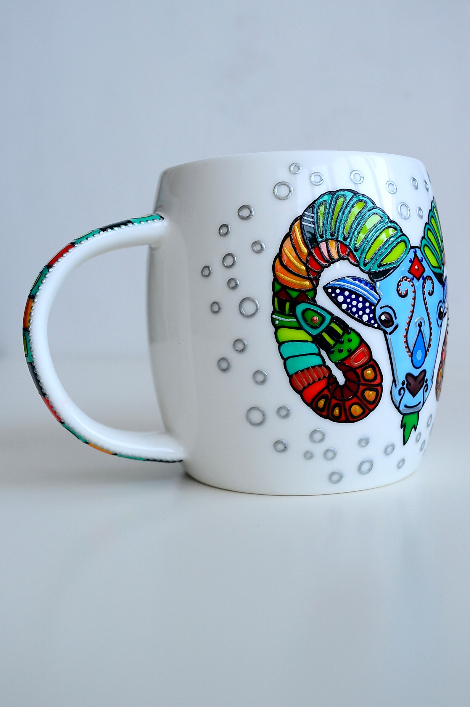 Aries mug Aries gift Aries coffee mug Gift for Her Colorful | Etsy