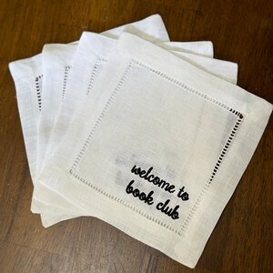 Book Club Cocktail Napkins - Etsy