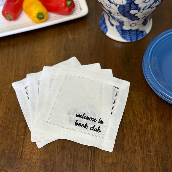 Book Club Napkins - Etsy