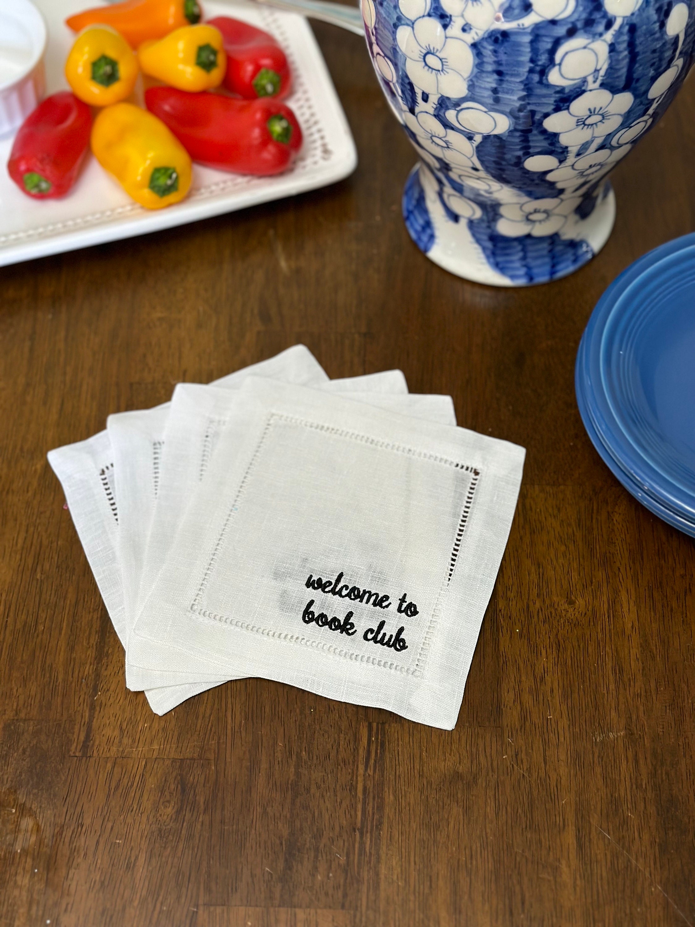 Book Club Cocktail Napkins - Etsy