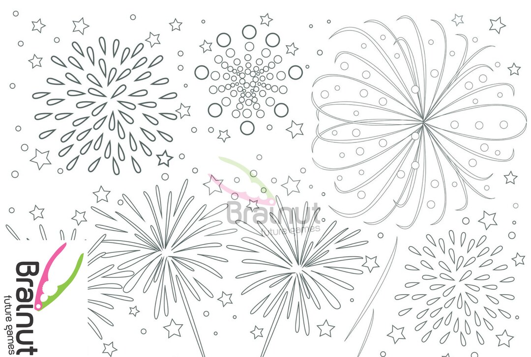 Independence Day Decor | Fireworks Color Pages | 4th of July Coloring ...