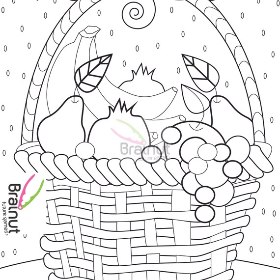 Printable Fruits Coloring Page Apple Pear Printable Fall - Etsy