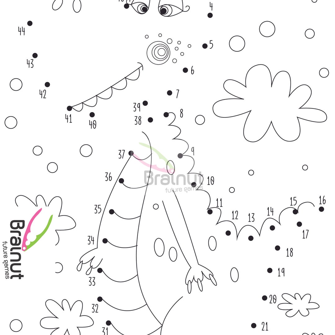 Dinosaur Coloring Page Connection the Dots| Homeschool Pintables ...