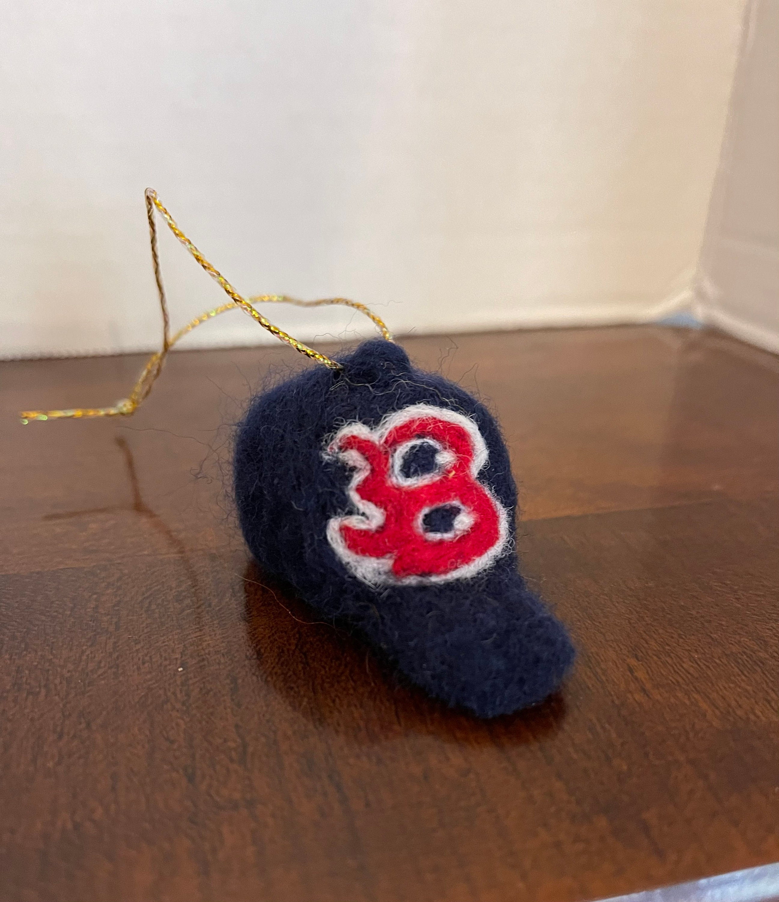 Handmade Needle-felted Wool Baseball Cap Ornament Boston Red Sox ...